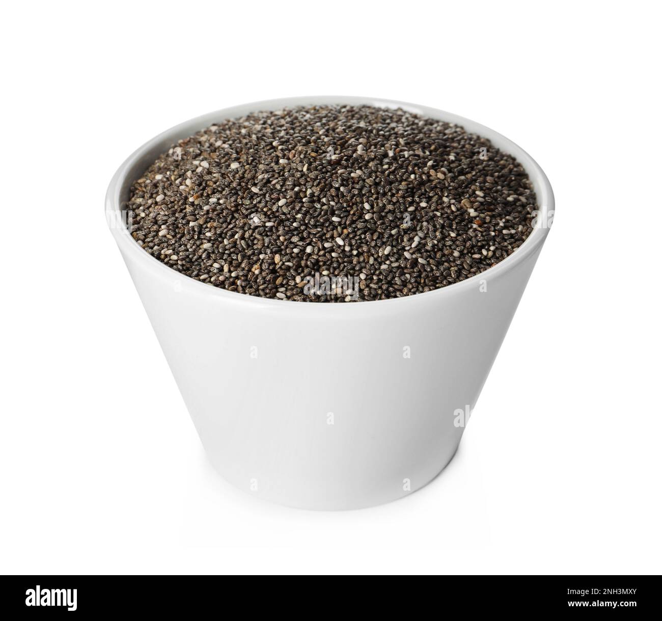 Chia seeds in ceramic bowl isolated on white Stock Photo - Alamy