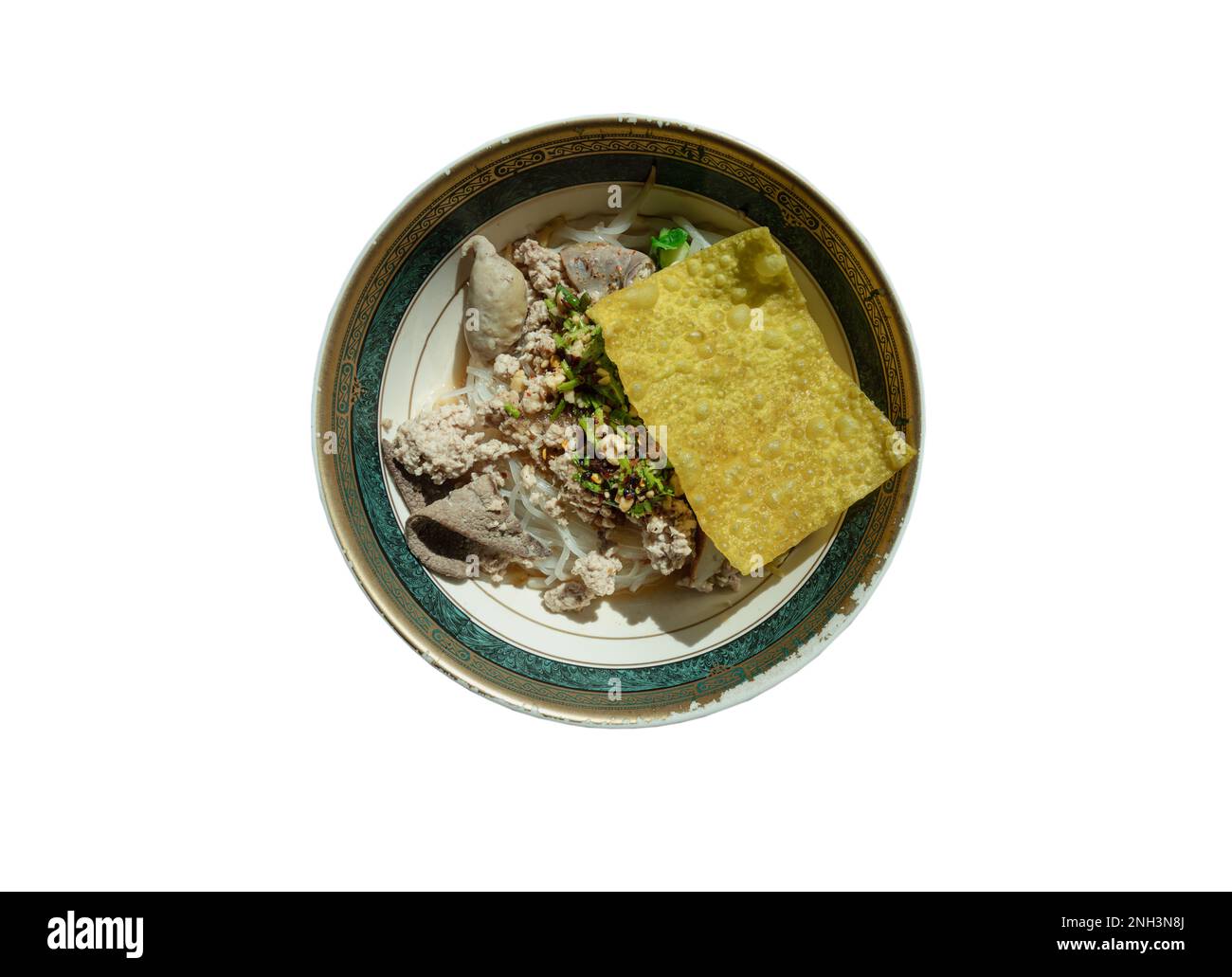 Steamed Thin rice noodles without soup with Meatball, Fish sticks ...