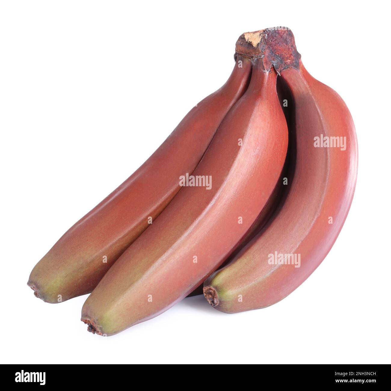 Delicious red baby bananas on white background Stock Photo - Alamy