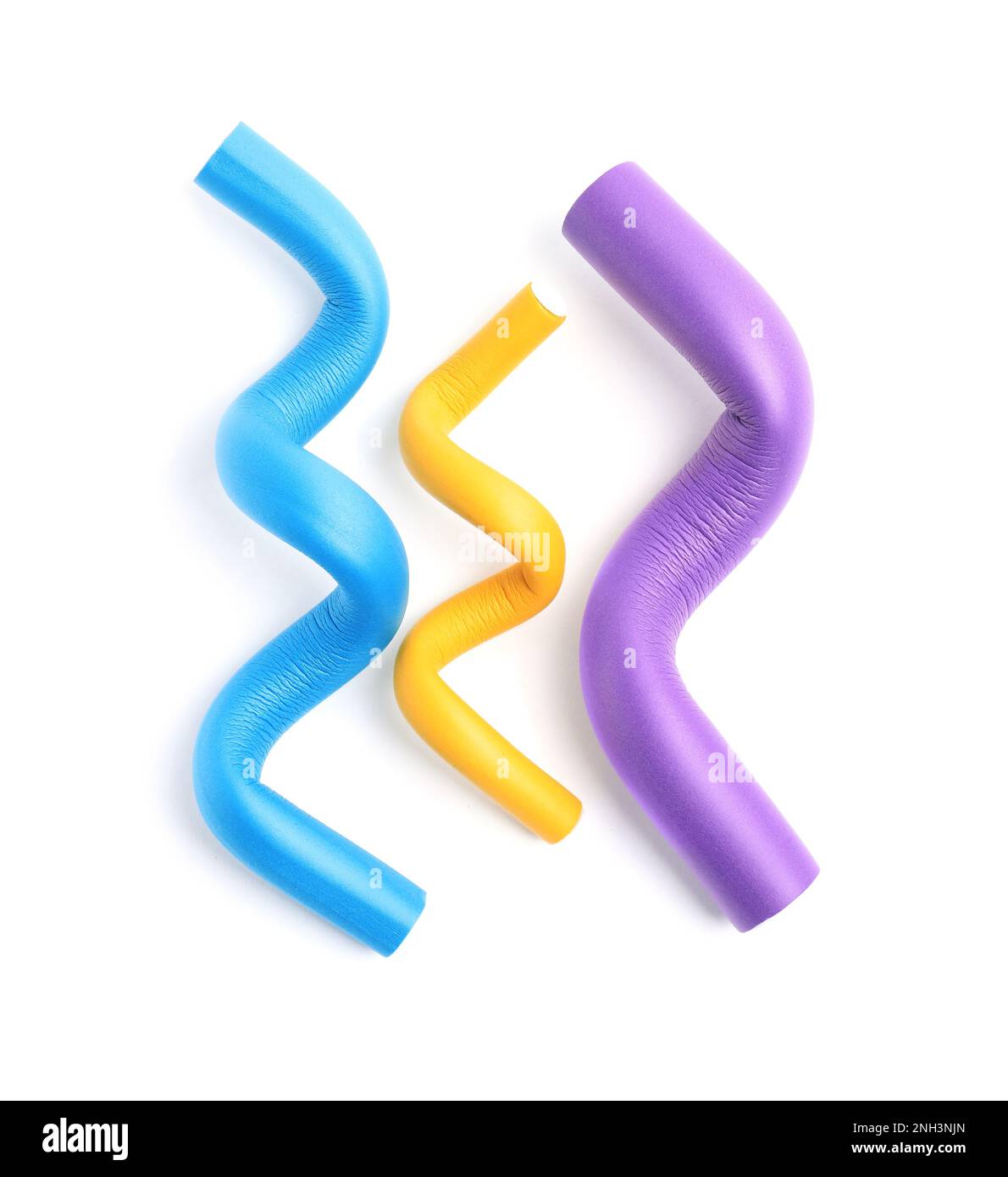 Curling rods isolated on white, top view. Hair styling tool Stock Photo ...