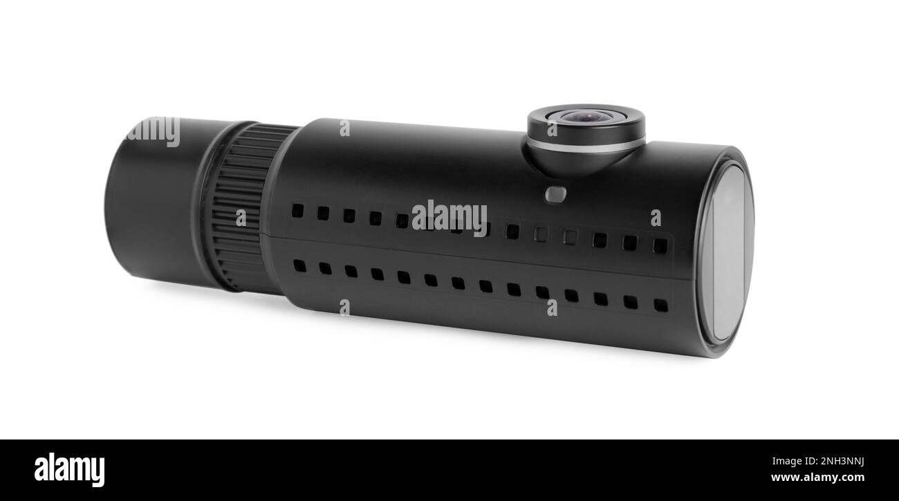 Black modern car camera isolated on white Stock Photo - Alamy