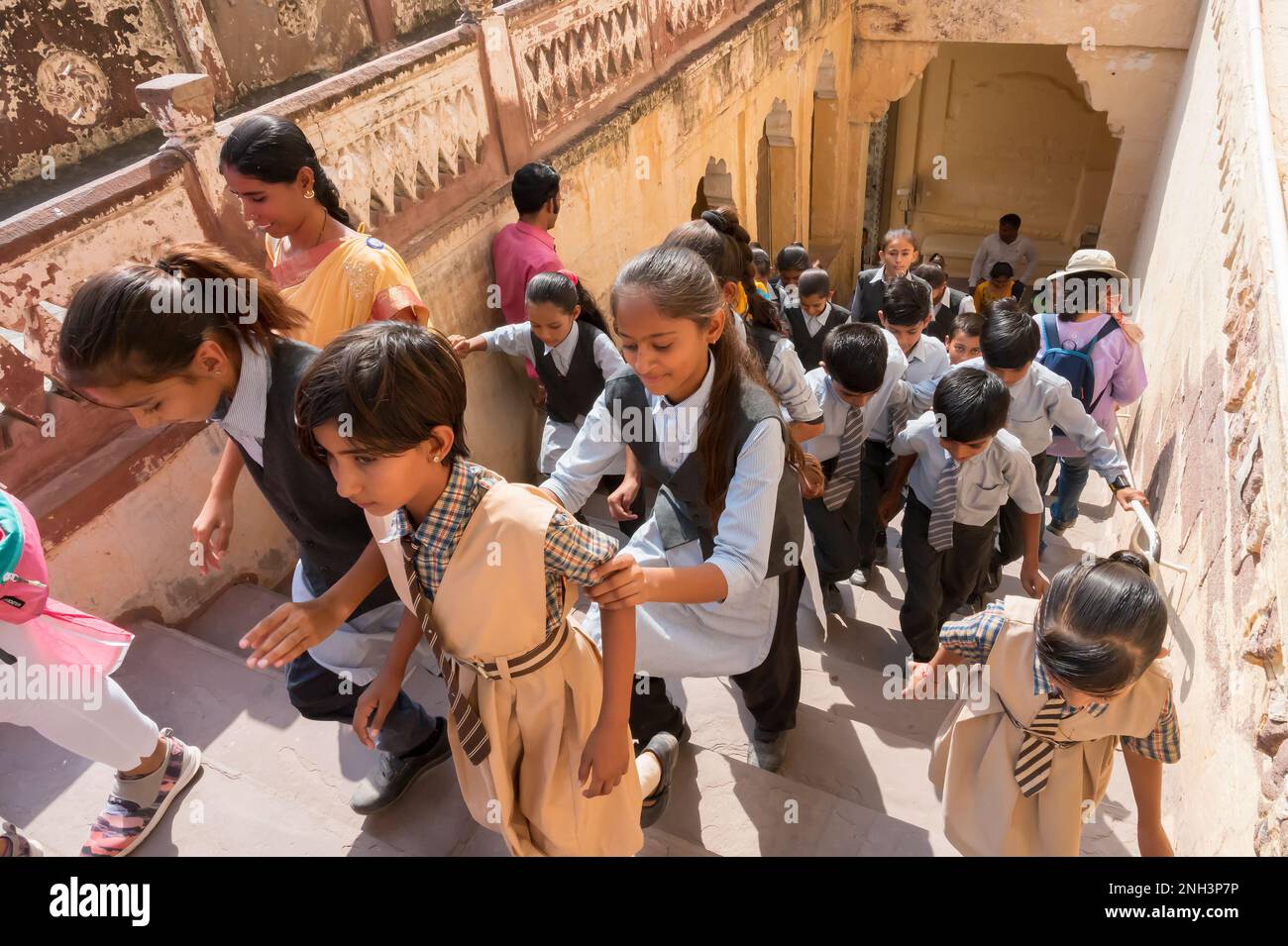 Jodhpur, Rajasthan, India - 19th October 2019 : Happy school children ...