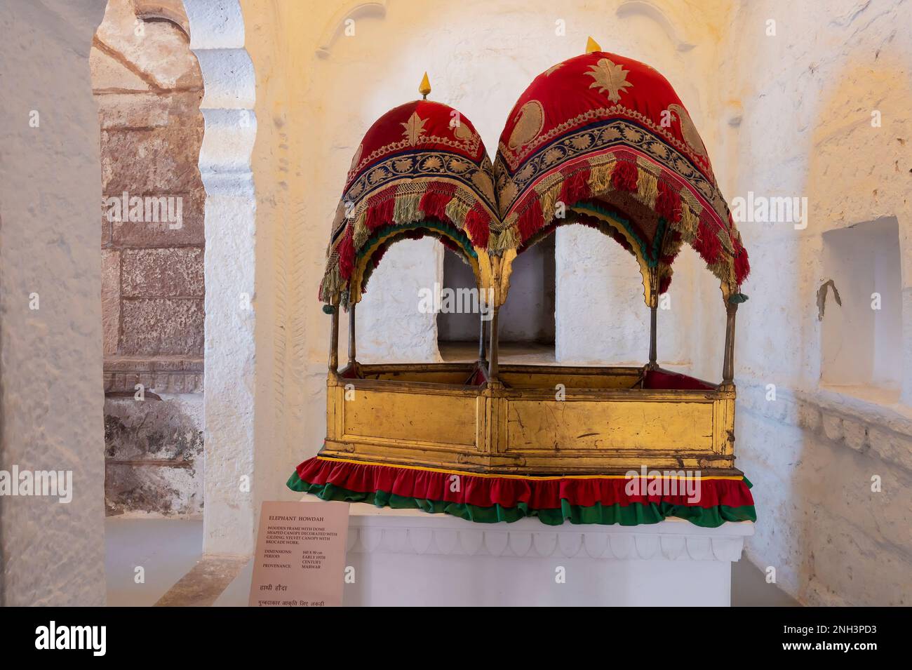 Jodhpur, Rajasthan, India - 19th October 2019 : Elephant Howdah, wooden ...