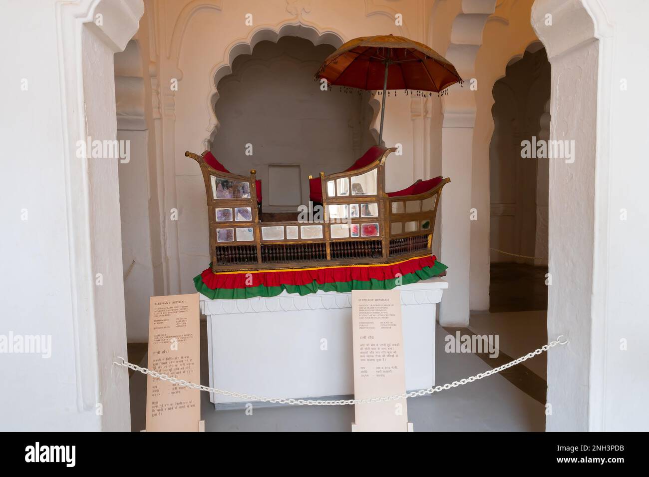 Jodhpur, Rajasthan, India - 19th October 2019 : Elephant Howdah, wooden ...