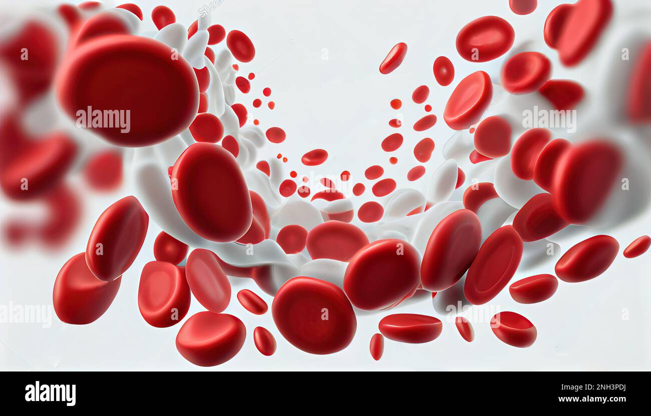 blood plasma cells under microscope, scientific, medicine research ...