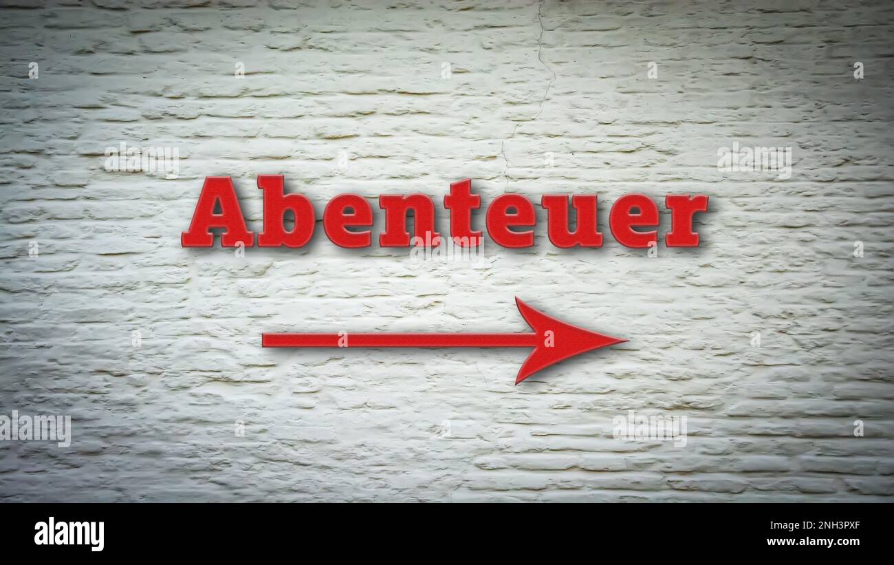 Signposts with the direct way to Adventure Stock Photo - Alamy