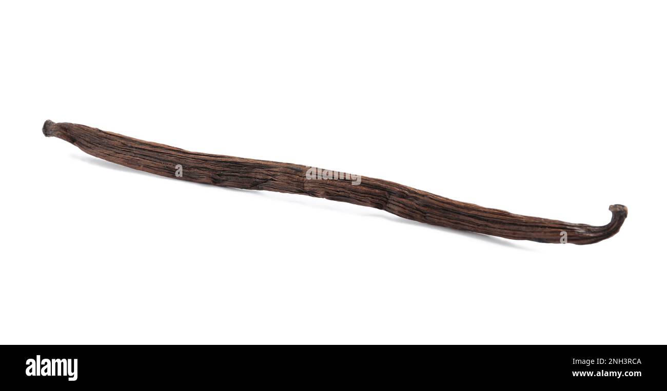 Dried aromatic vanilla stick on white background Stock Photo - Alamy