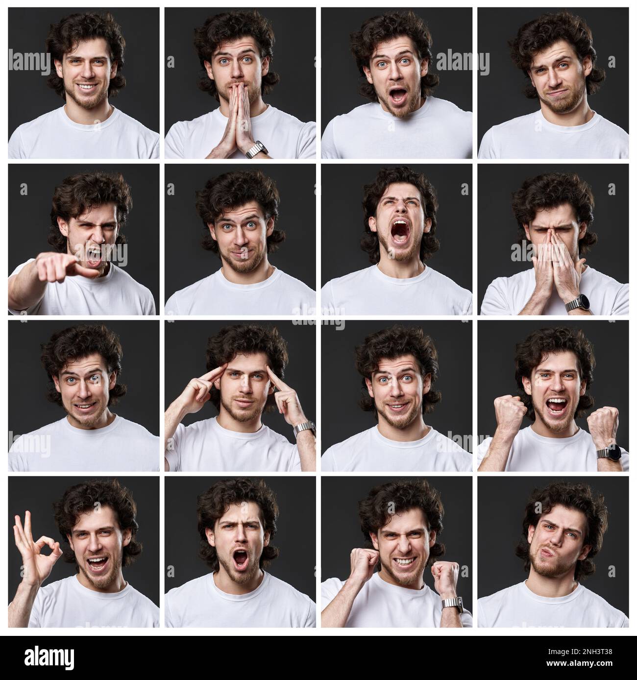 Collage portraits positive people Cut Out Stock Images & Pictures - Alamy