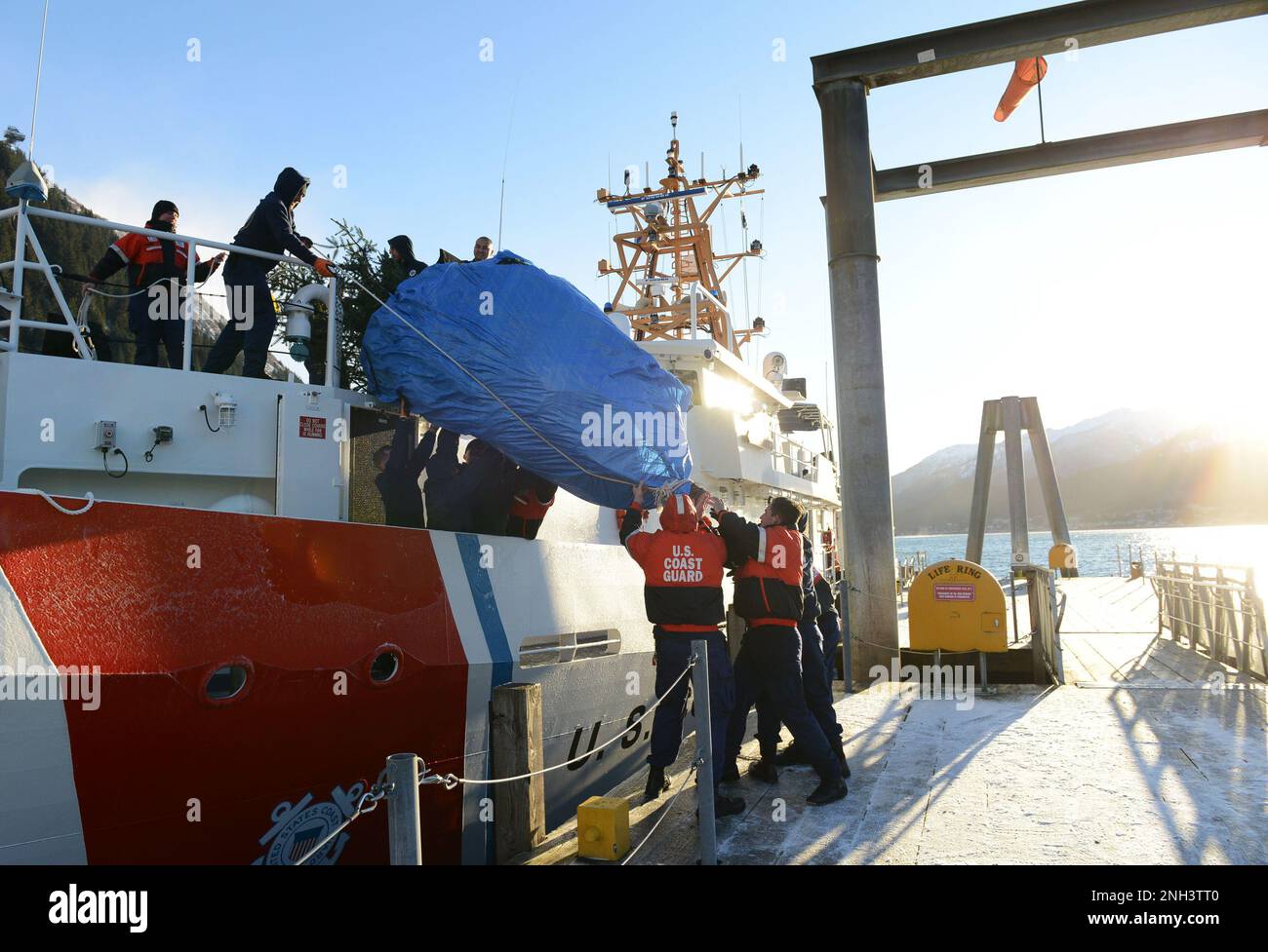 The Coast Guard Cutter Douglas Denman crew offloading the 2022 ...