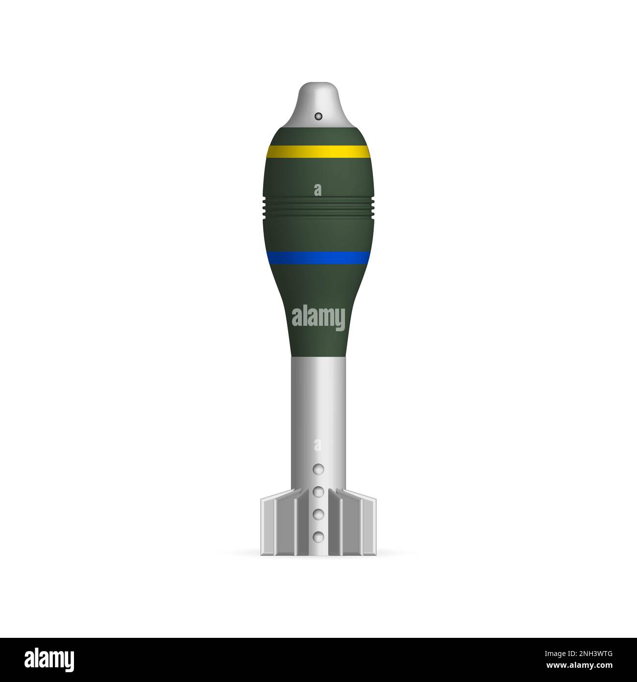 Mortar mine isolated on white background. Front view, 3D vector illustration Stock Vector Image ...