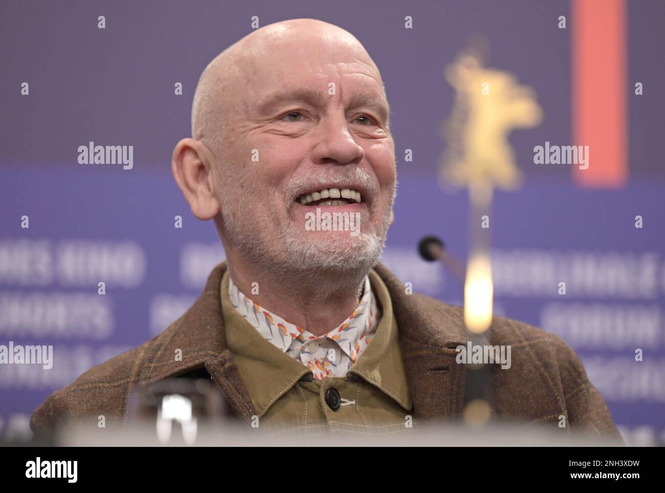 Berlin, Germany. 20th Feb, 2023. Actor John Malkovich speaks at the ...
