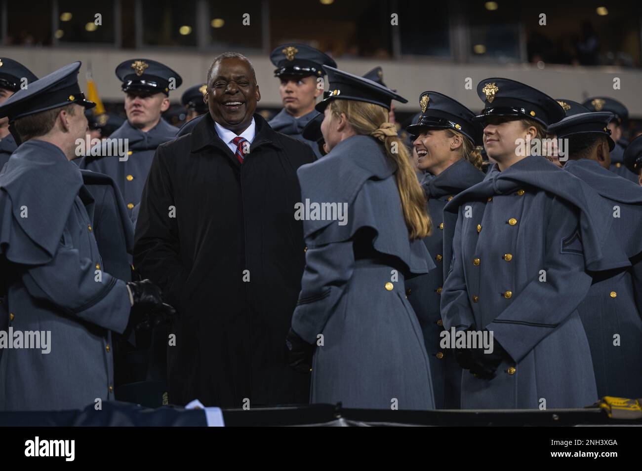 Secretary of Defense Lloyd J. Austin III stands with U.S. Military ...