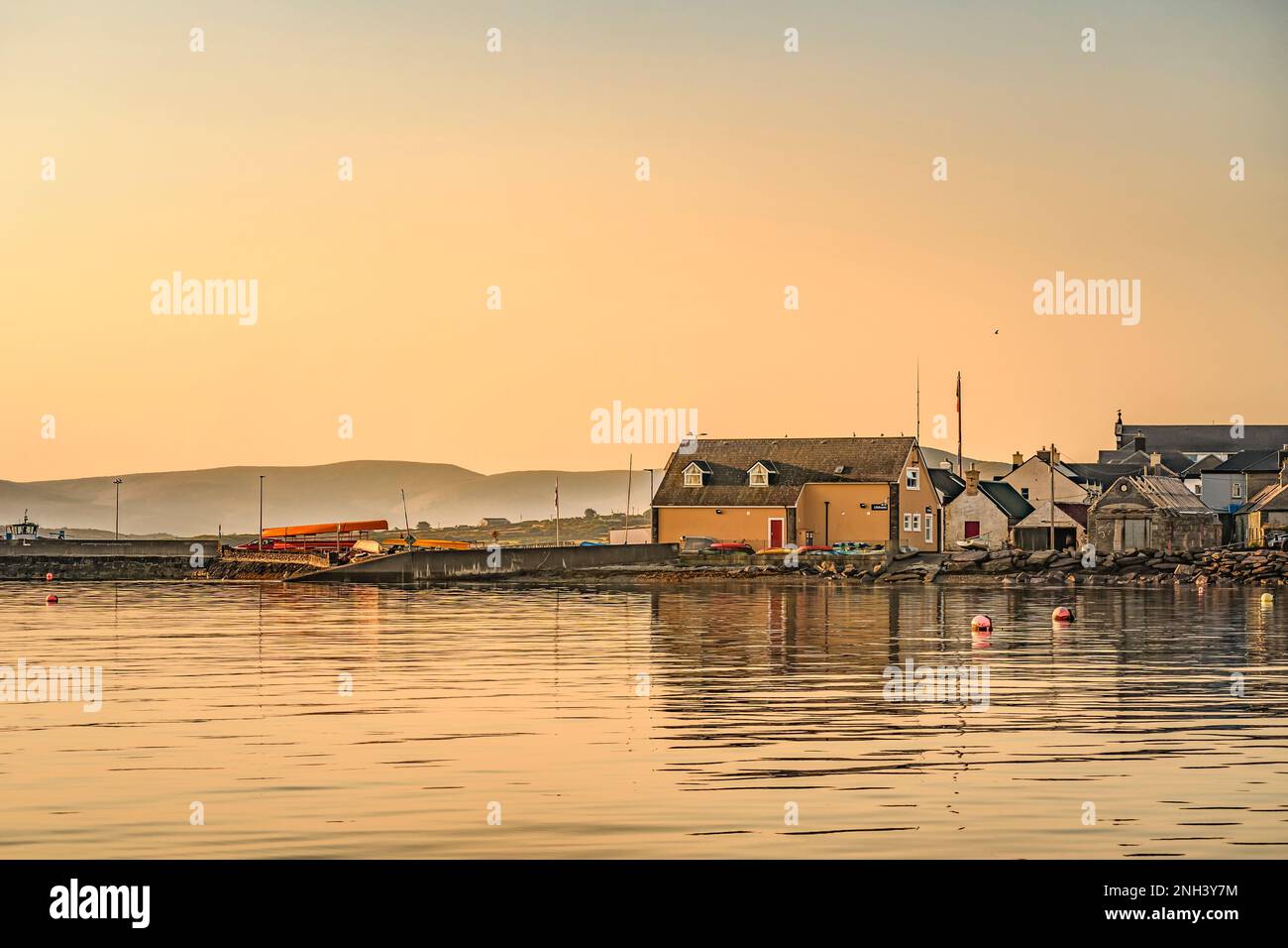Side view of Valentia Marina and Knight’s Town from Valencia Harbour in ...