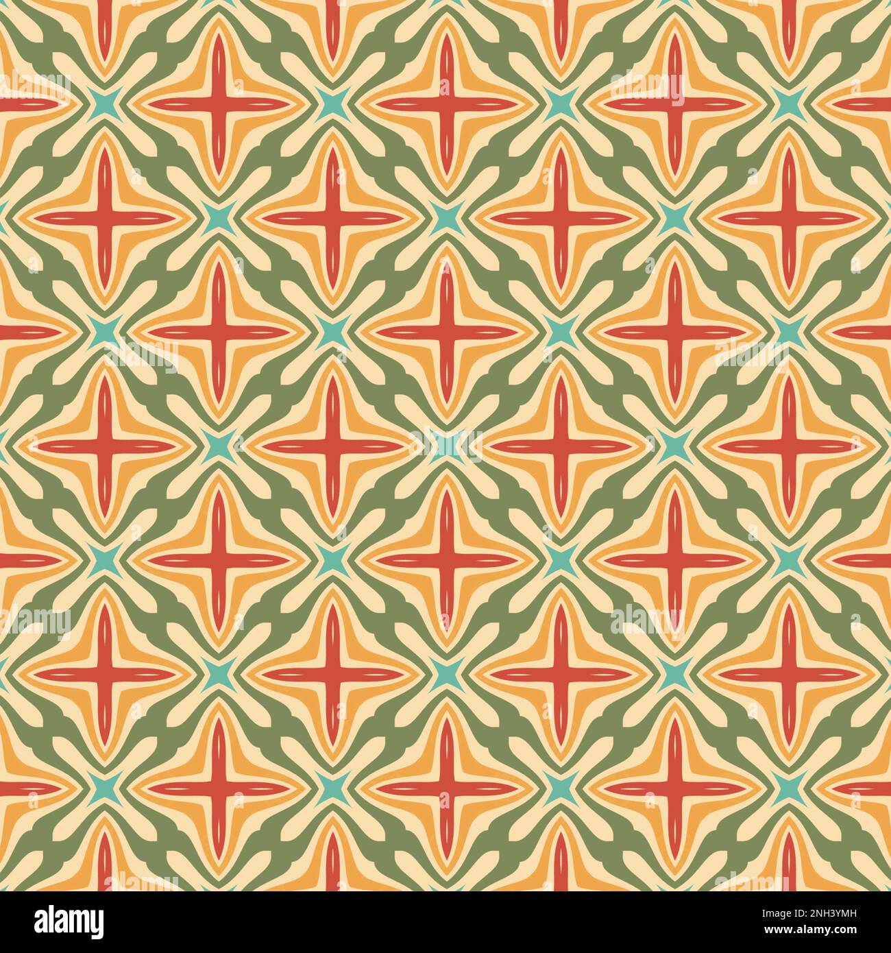 Colorful pattern in the 60s, 70s surface design, fabrics, paper ...