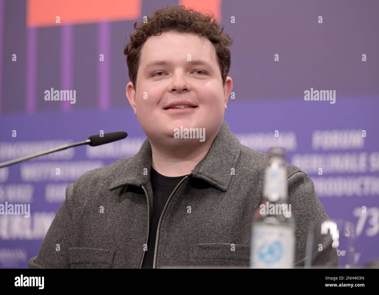 Berlin, Germany. 20th Feb, 2023. Actor Tom Xander speaks at the press ...