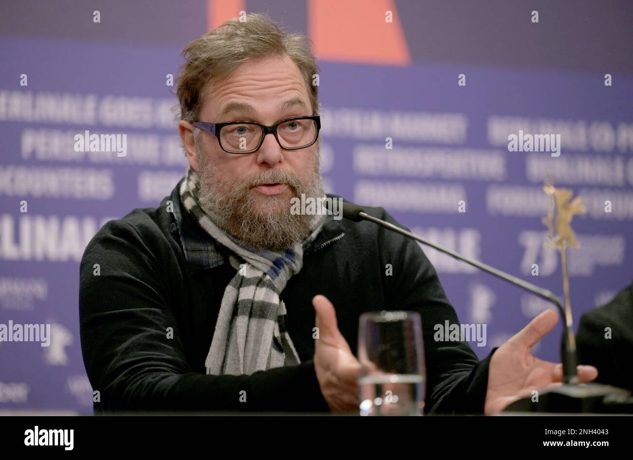 Berlin, Germany. 20th Feb, 2023. Director Robert Schwentke speaks at ...
