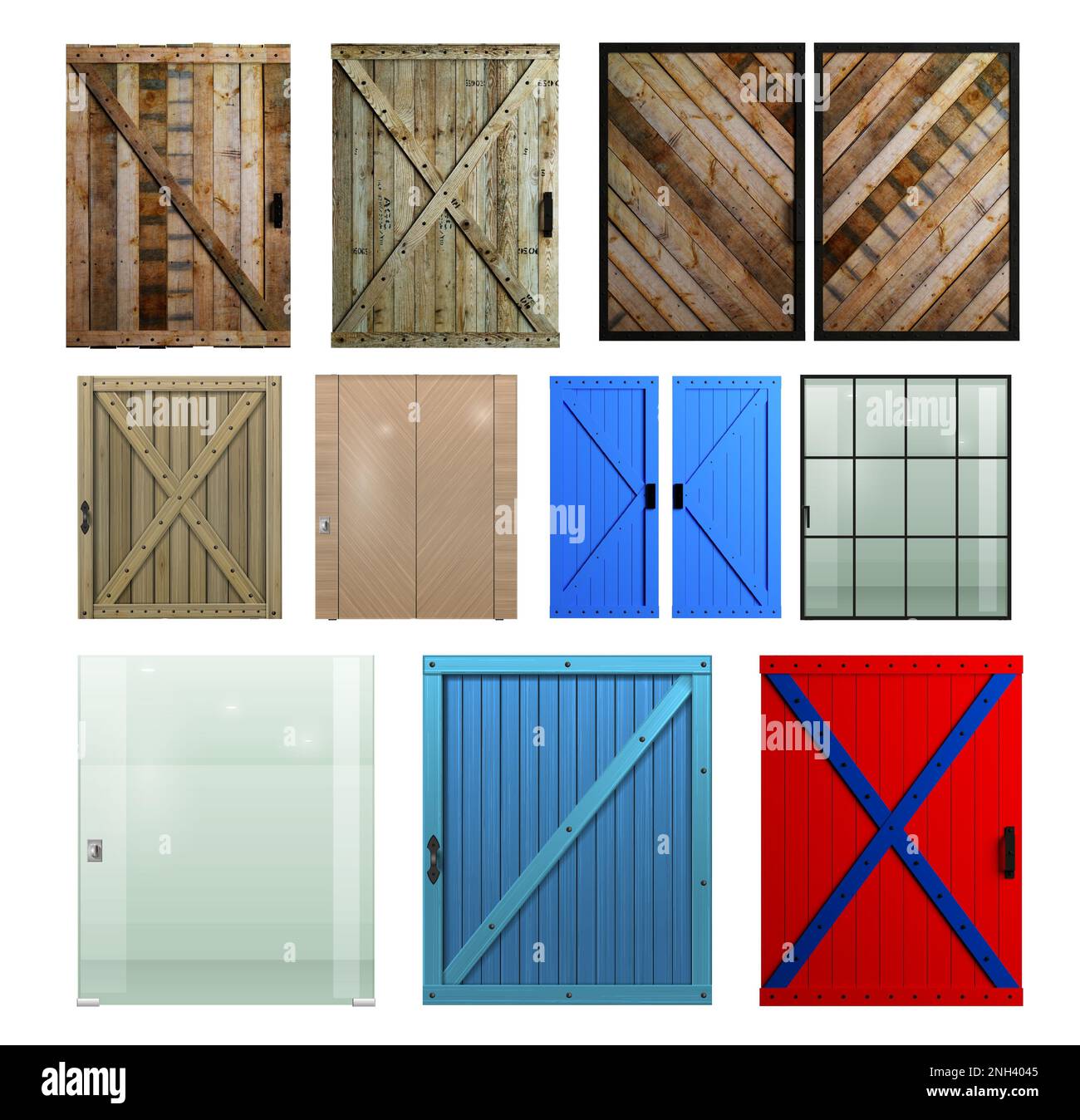 Barn door texture set design samples. Templates Stock Photo - Alamy