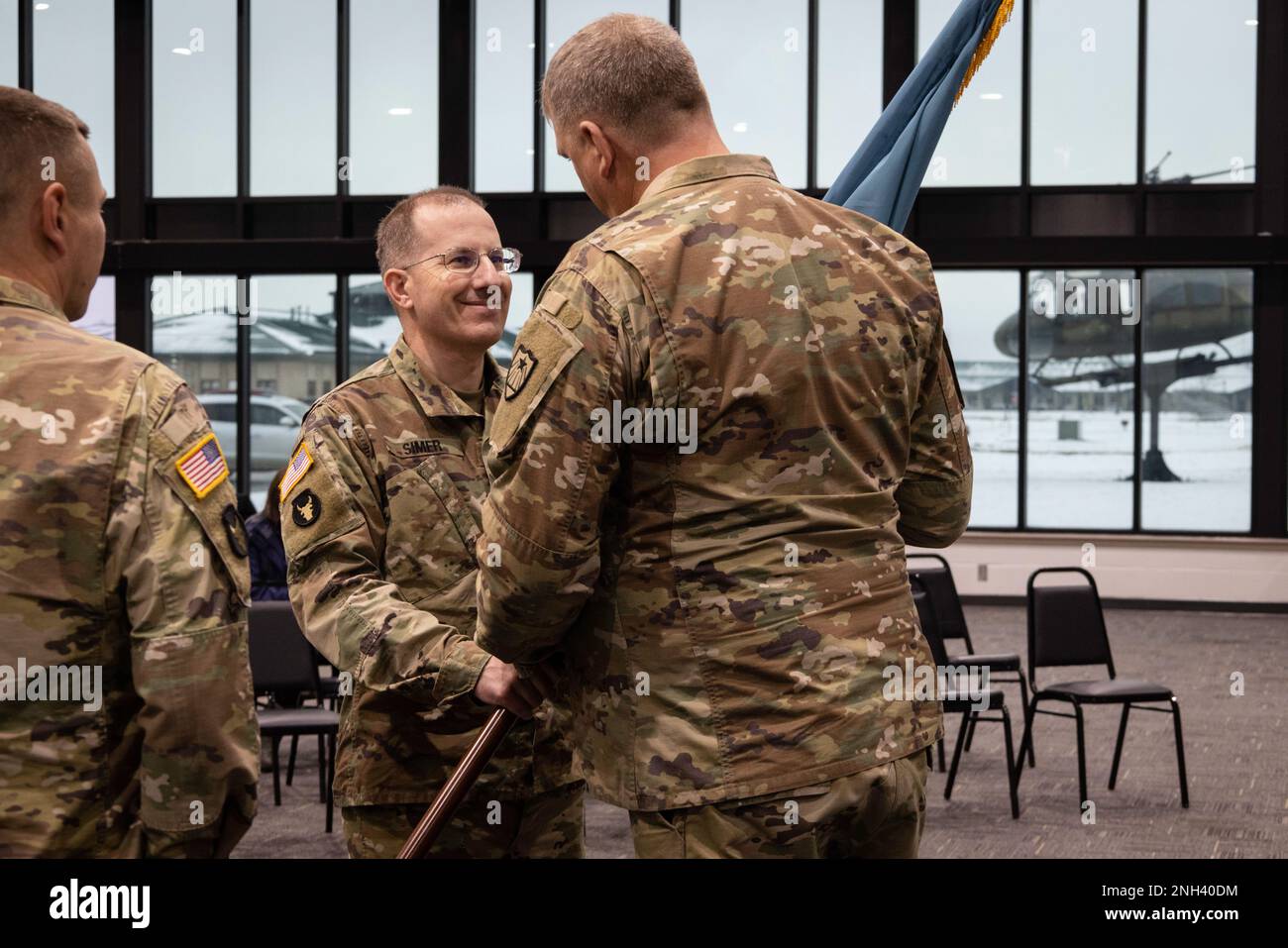 Camp Ripley outgoing garrison commander, Army Col. Joshua Simer, passes ...
