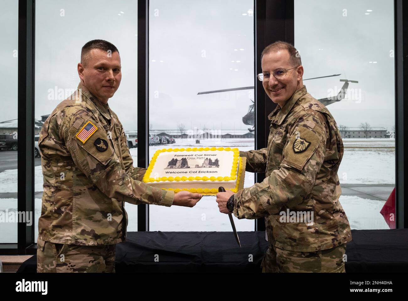 Army colonels Bryce Erickson and Joshua Simer pose for a photo ...
