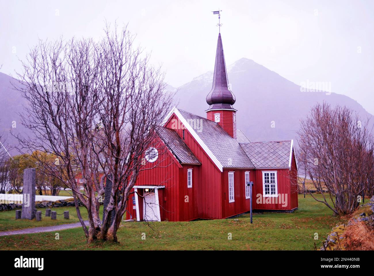 Typical church in rural area, Noway Stock Photo - Alamy