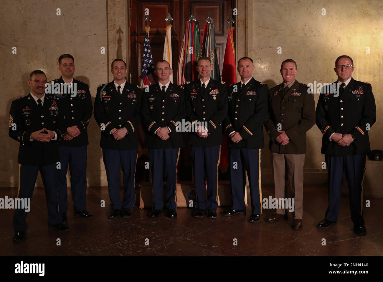V Corps leadership pose for a picture during the Winter Reception held ...