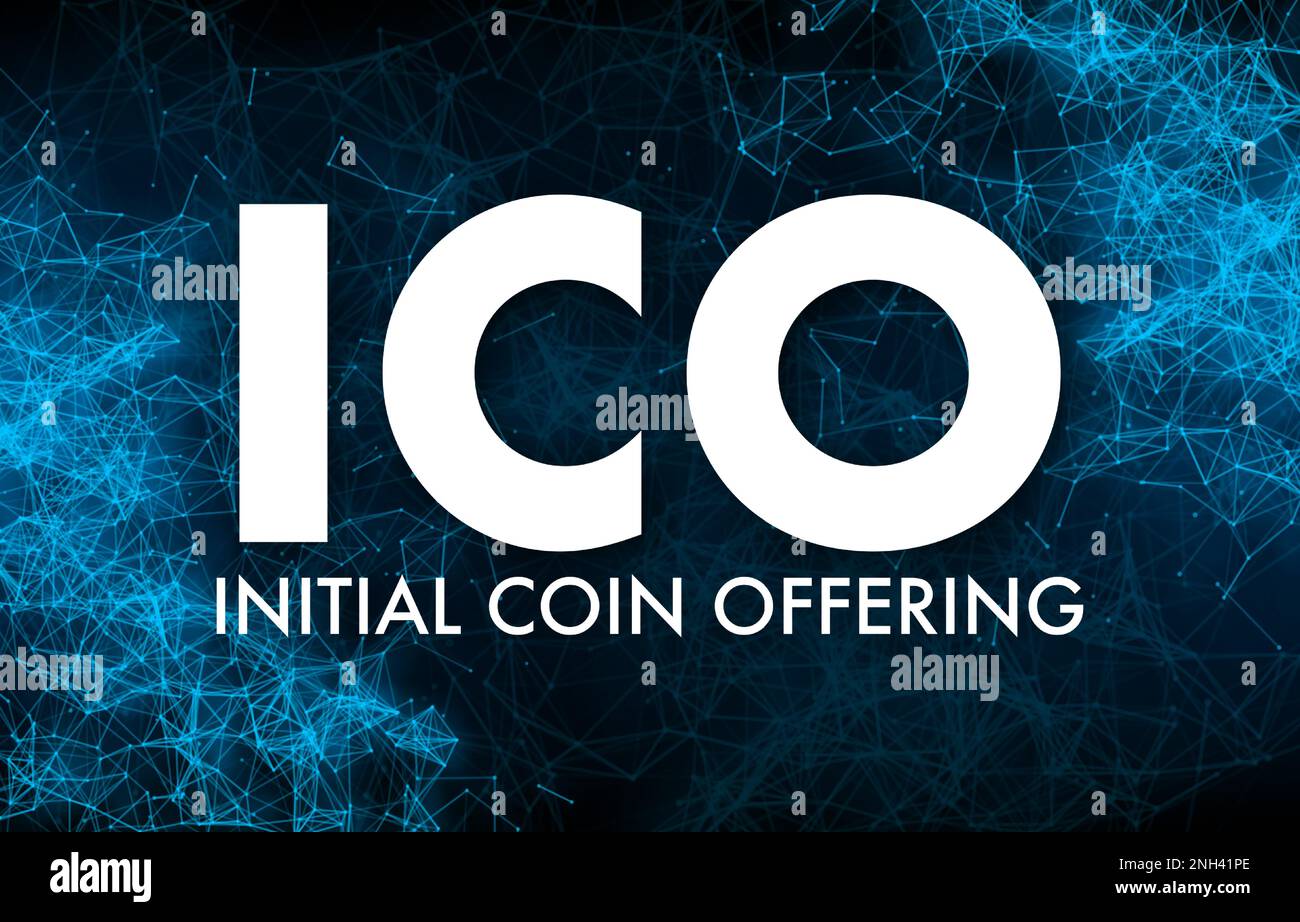 ICO, initial coin offering. ICO Token production process. Vector stock illustration Stock Vector ...