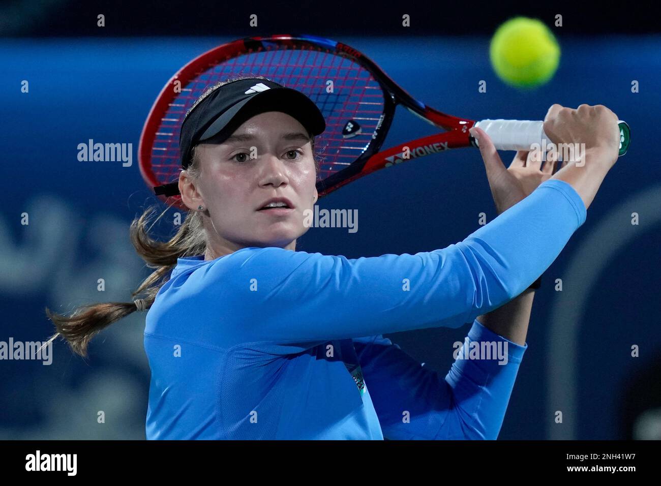 Kazakhstan's Elena Rybakina returns the ball to Canada's Bianca ...