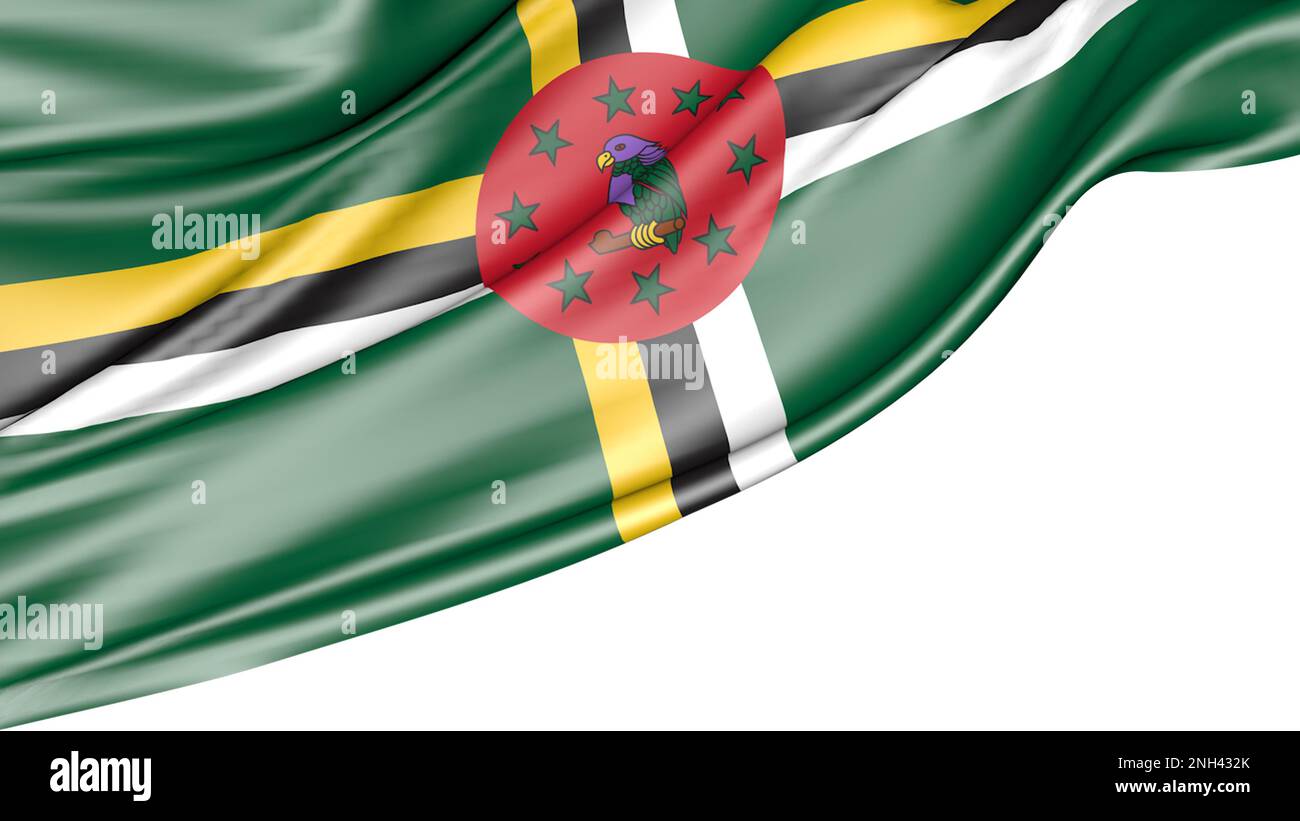 Dominica Flag Isolated on White Background, 3D Illustration Stock Photo ...