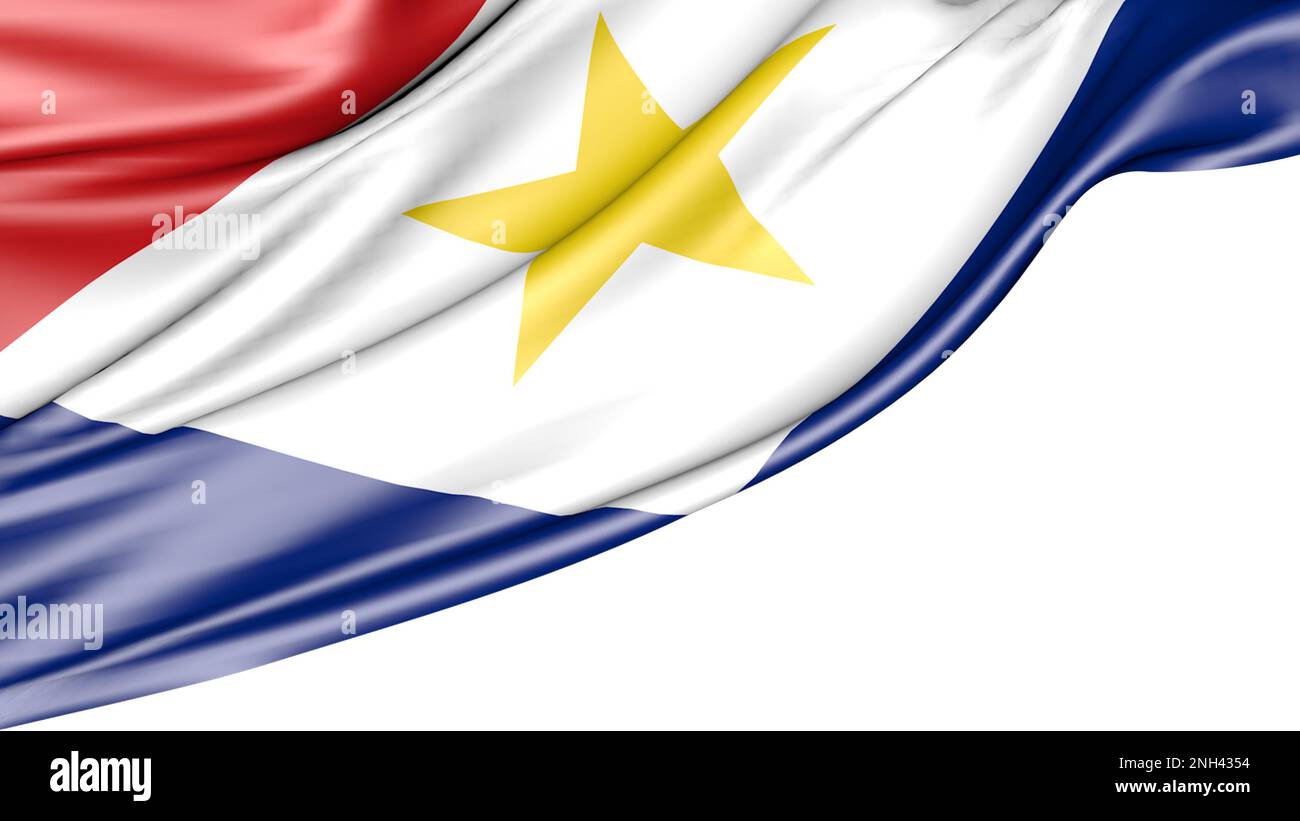 Saba Flag Isolated on White Background, 3D Illustration Stock Photo - Alamy