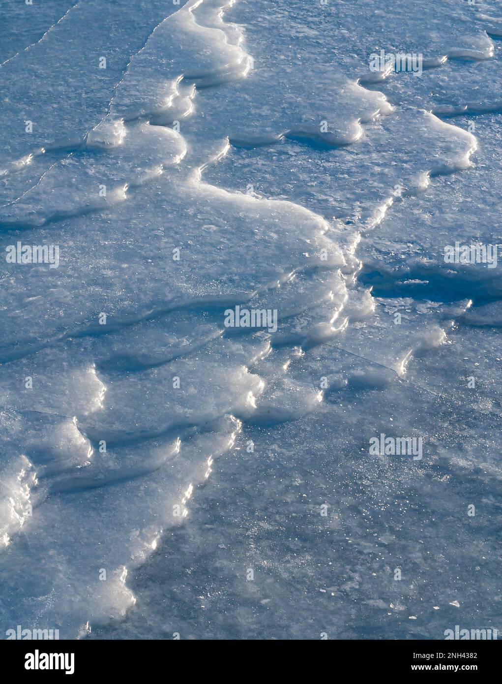Layers of ice have formed on the Cana Island shore of Lake Michigan ...