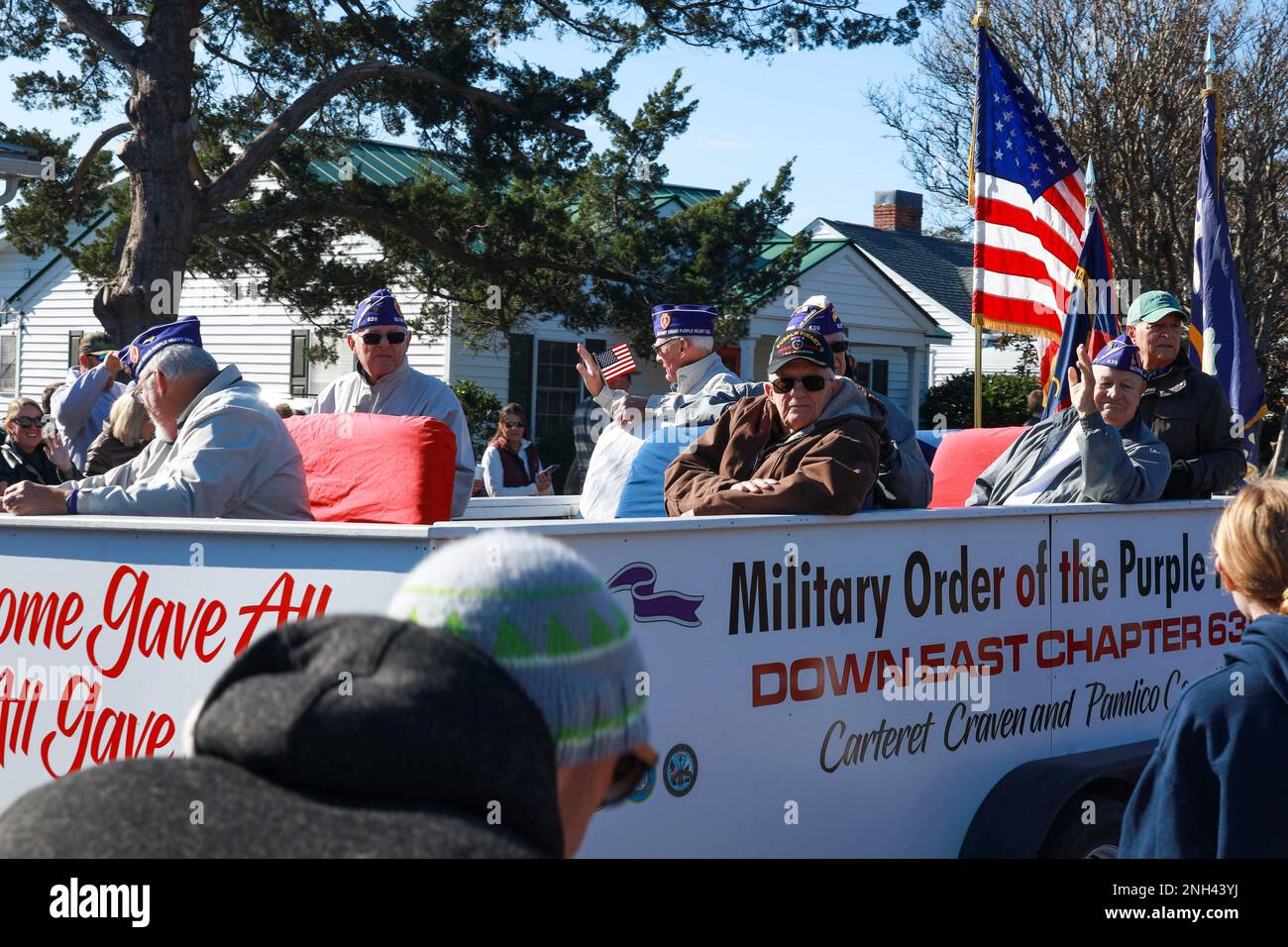 Veterans and Purple Heart recipients greet the crowd of the 2022 ...