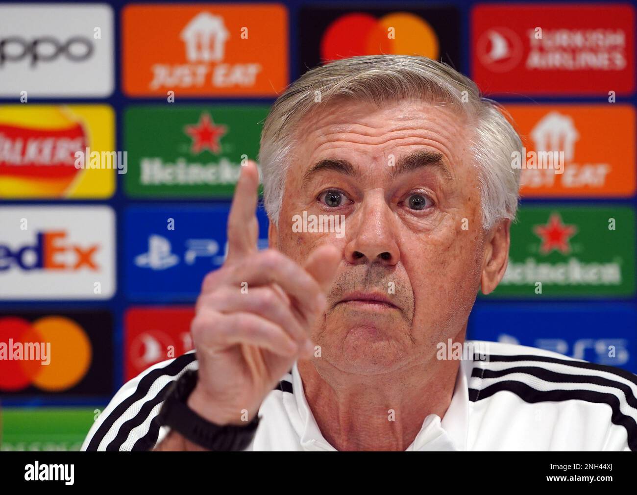 Real Madrid manager Carlo Ancelotti during a press conference at ...