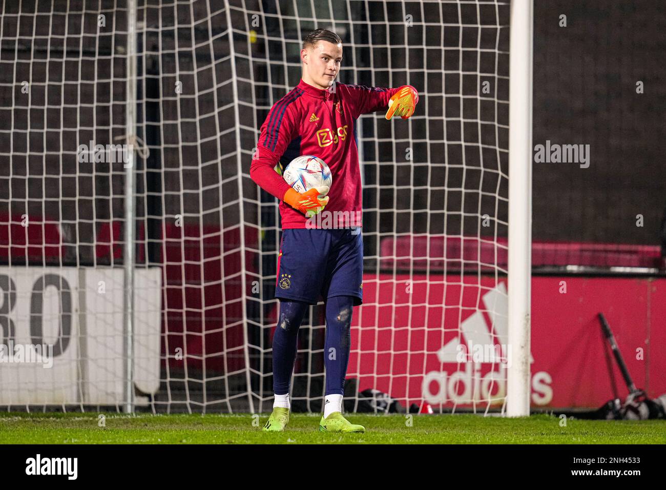 AMSTERDAM, NETHERLANDS - FEBRUARY 20: goalkeeper Charlie Setford of ...
