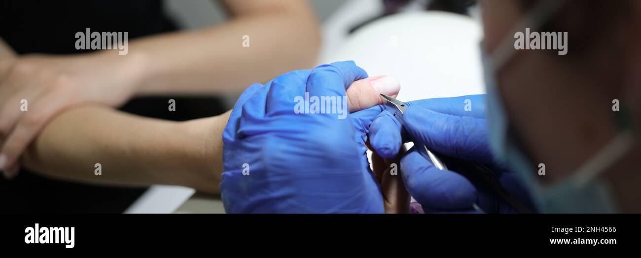 Tools for trimming nails and removing cuticles in spa for beauty ...