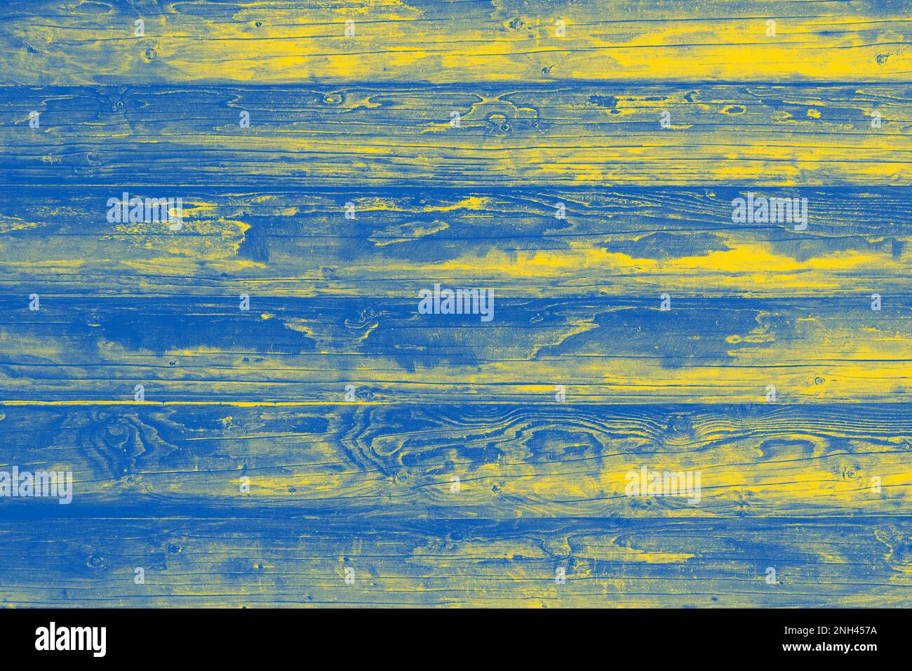 wooden wall made of logs colored in colors of Ukrainian flag Stock ...