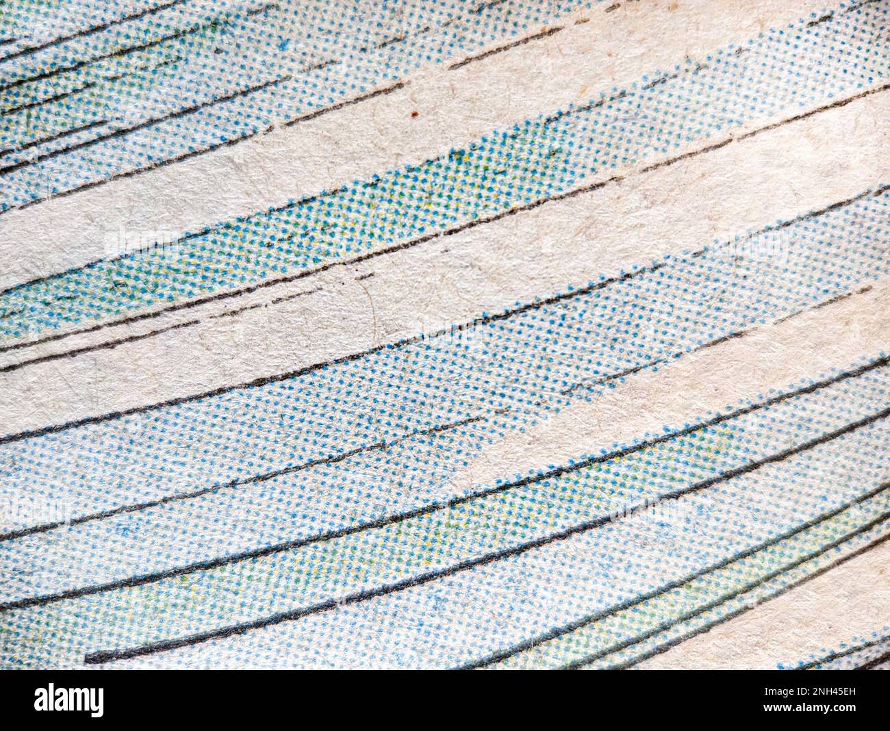 Closeup photo of a real vintage comic book page with blue dot printing ...