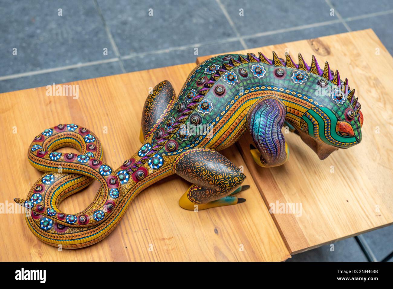 An expensive fine art alebrije lizard in the studio of Jacoba and Maria ...