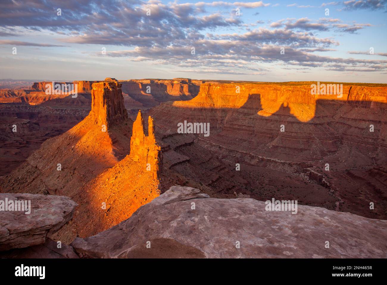 The Crow's Head Spires at Marlboro Point casts a Batman-like shadow in ...
