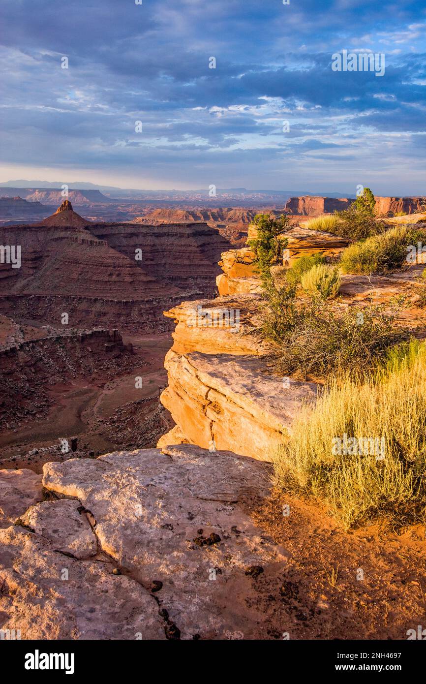 South view from Marlboro Pt. over Shafer Canyon, near Moab, Utah with ...