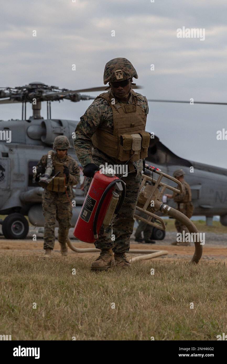 U.S. Marine Corps Pfc. Deandre McDowell, a bulk fuel specialist with ...