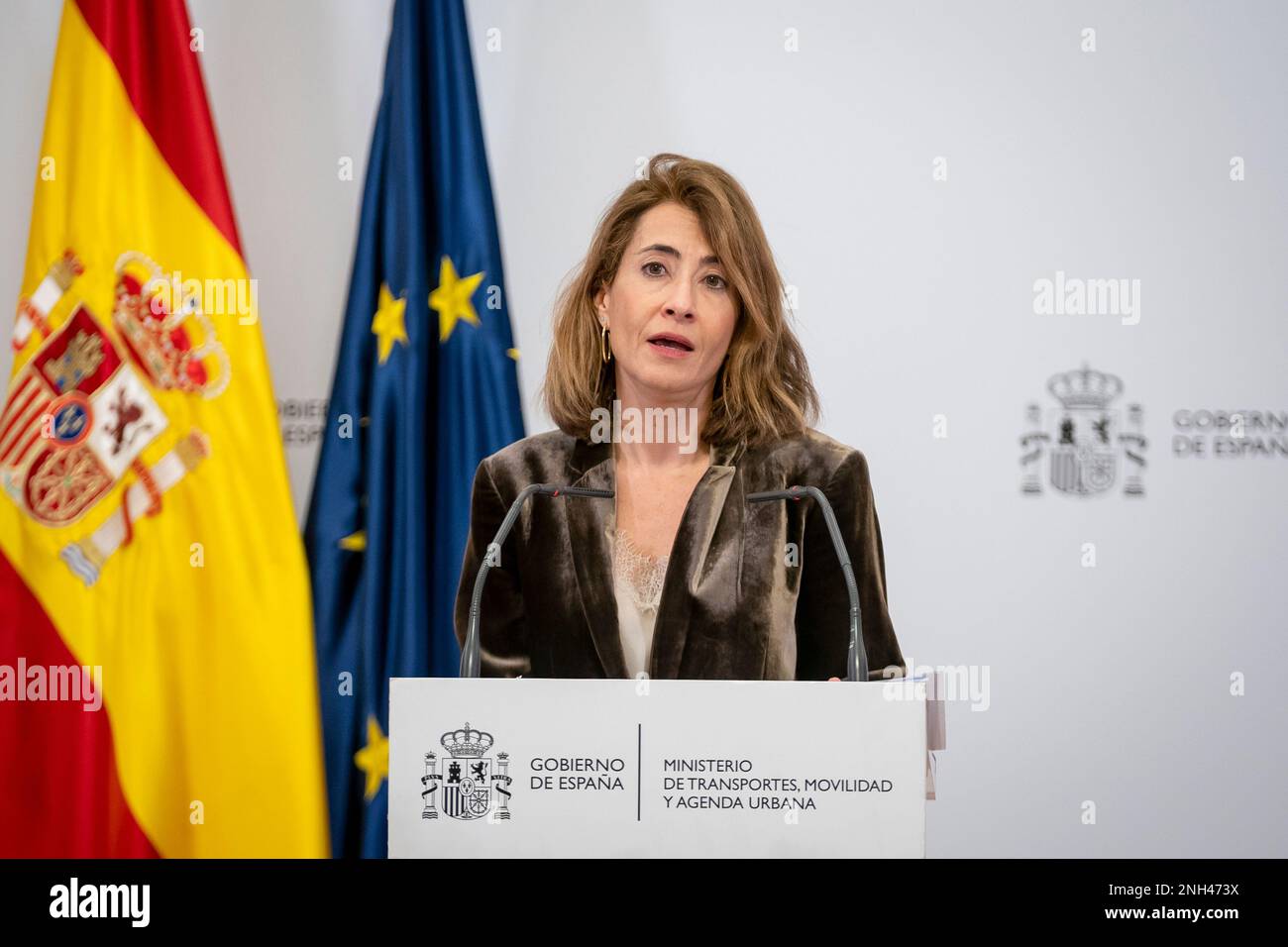 The Minister of Transport, Mobility and Urban Agenda, Raquel Sánchez ...