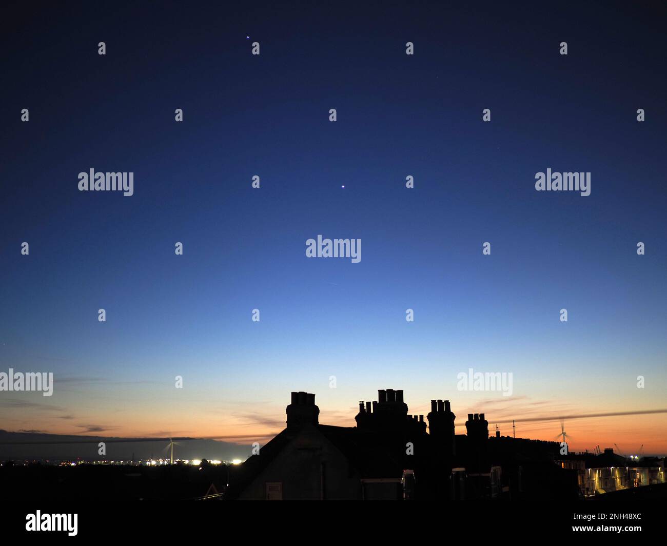 Sheerness, Kent, UK. 20th Feb, 2023. UK Weather: planets Jupiter (top ...