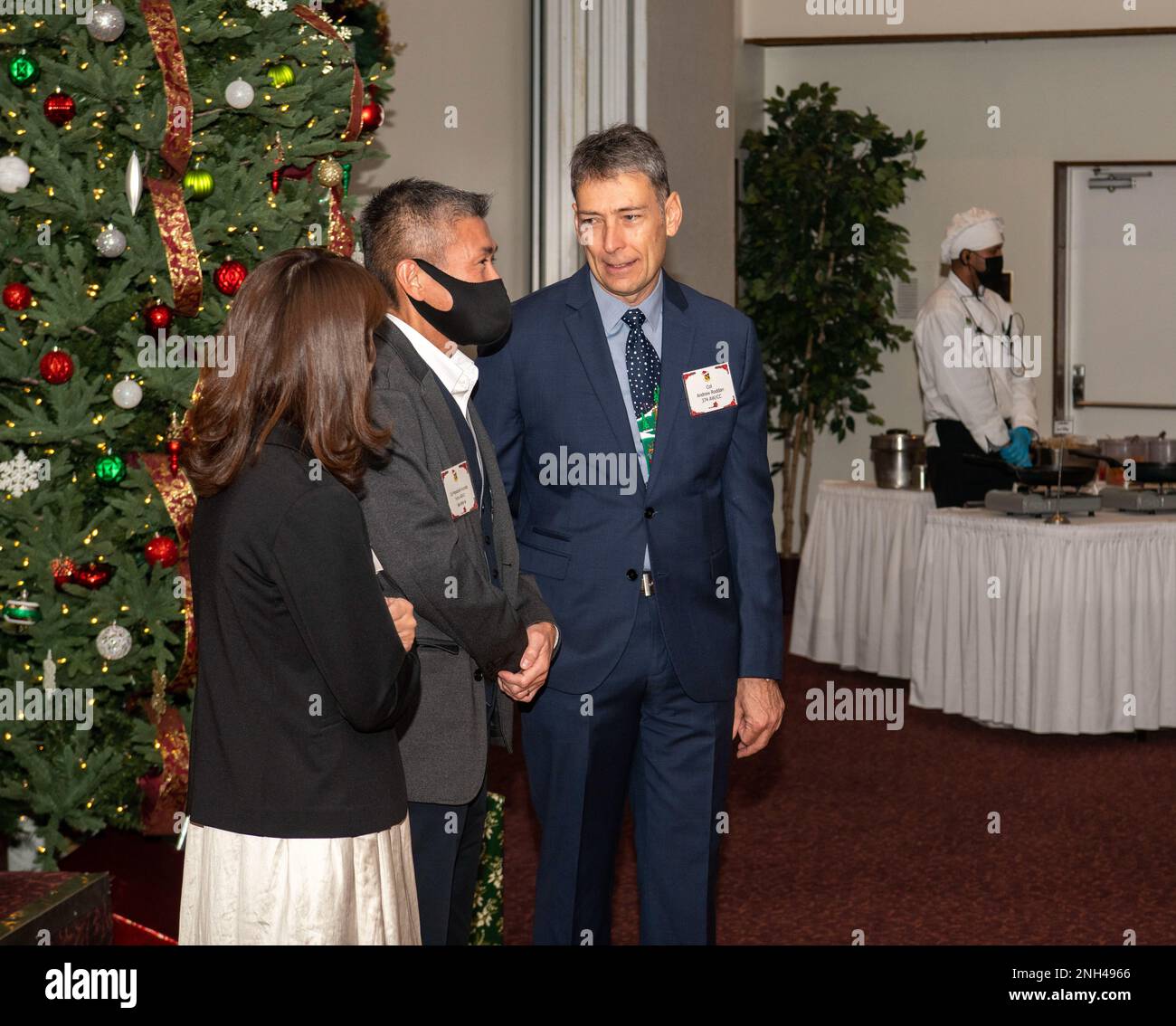 U.S. Air Force Col. Andrew Roddan (right), 374th Airlift Wing commander ...
