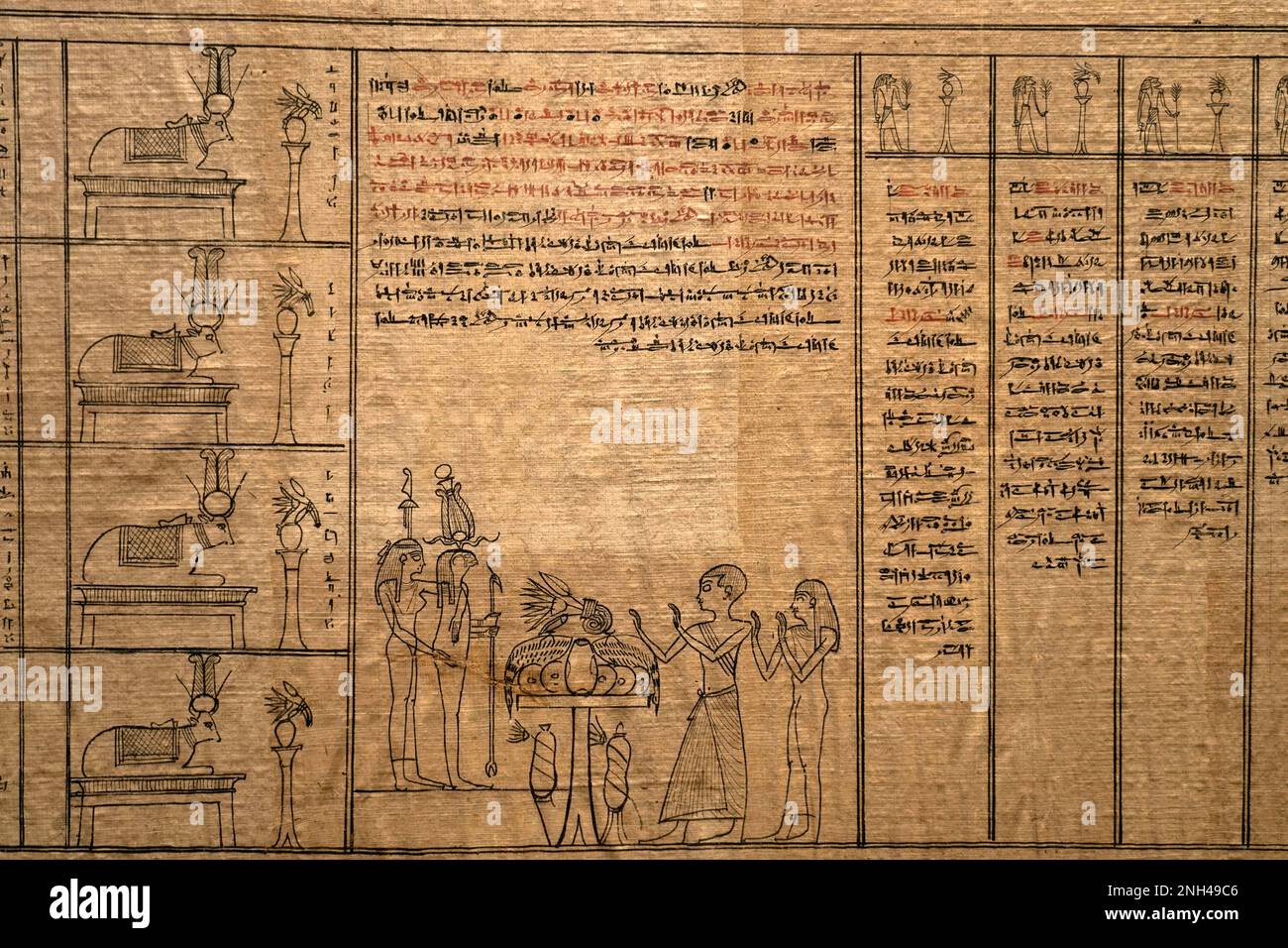 A section of the16-meter long papyrus named Waziri-1 Papyrus containing ...