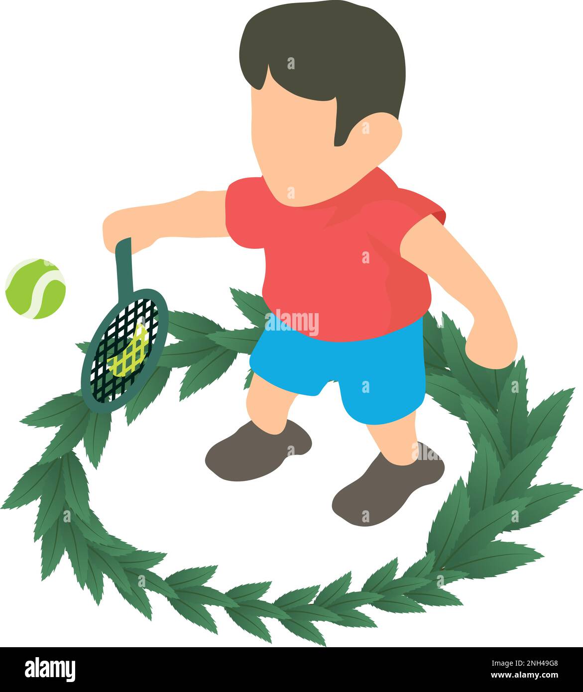 Tennis player icon isometric vector. Man athlete with racket and winner ...