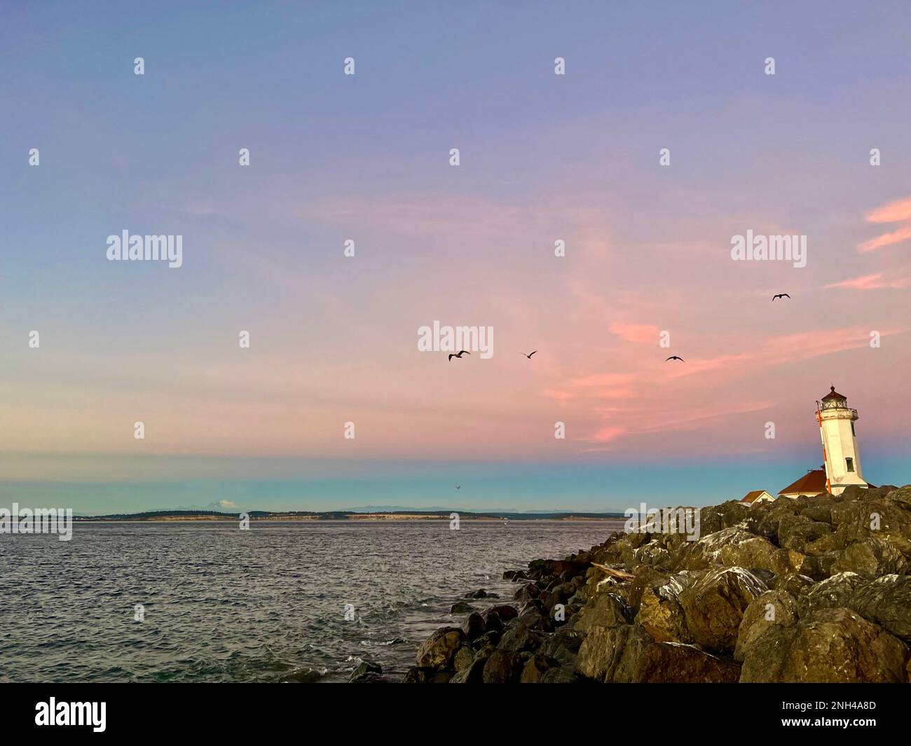 Sunset at Fort Worden Stock Photo - Alamy