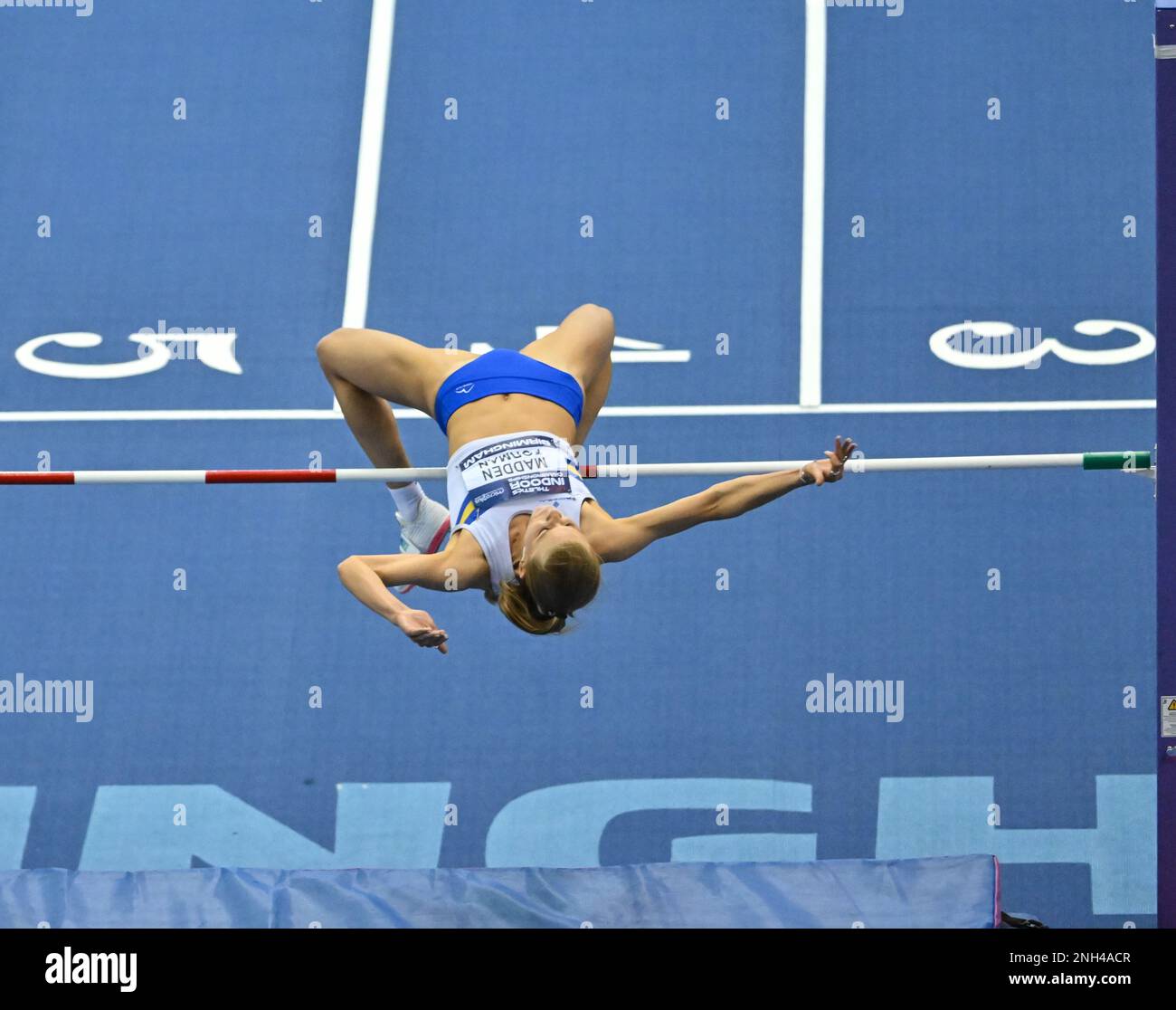 Birmingham, UK, 19 February 2023. Emily MADDEN FORMAN of Trafford ...