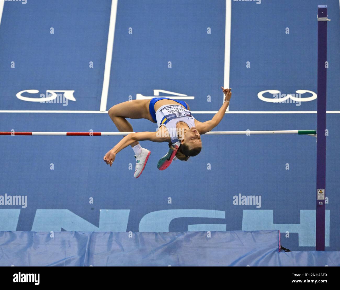 Birmingham, UK, 19 February 2023. Emily MADDEN FORMAN of Trafford ...