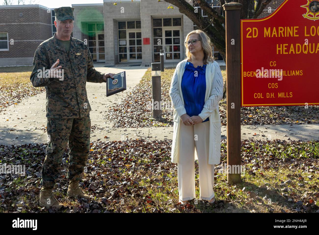 U.S. Marine Corps Brig. Gen. Michael E. McWilliams, left, the ...