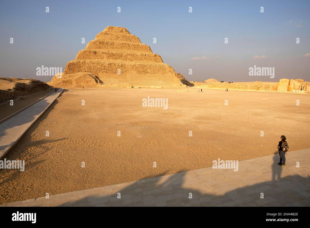South court, in the back the step pyramid of Djoser, Sakkara necropolis ...